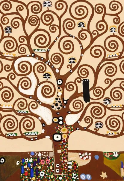 Gustav Klimt Tree of Life 2 (Center Detail) Masterpiece - KlimtArt.org
